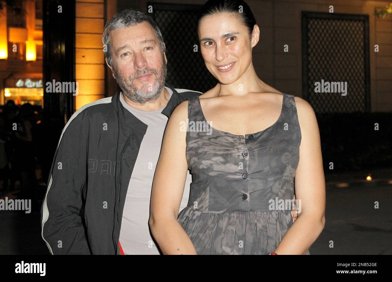 Philippe Starck, left, and Jasmine Starck arrives for the Hogan by Karl ...