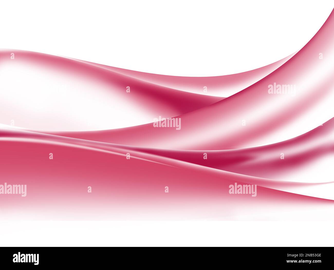 A digital render of pink flowing waves on a white background for ...