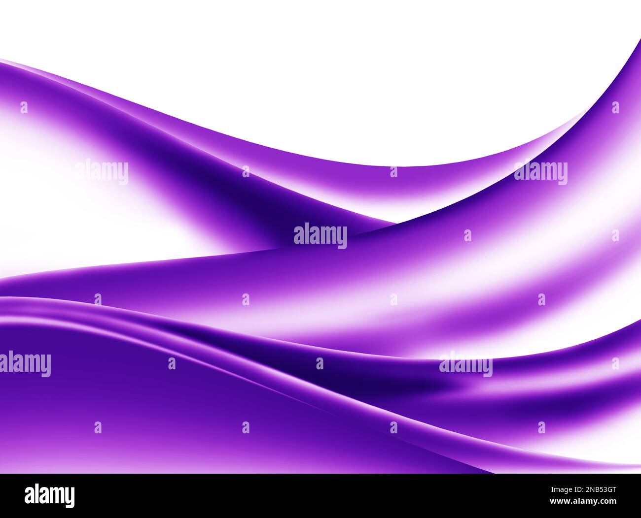 A digital render of purple flowing waves on a white background for ...