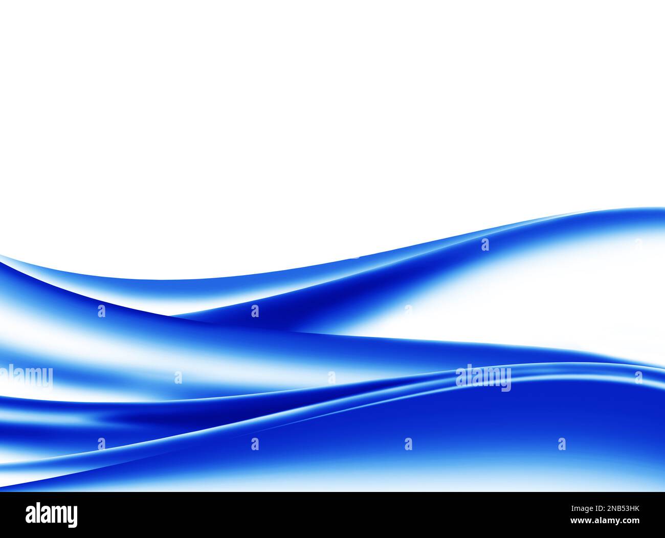 A digital render of blue flowing waves on a white background for ...