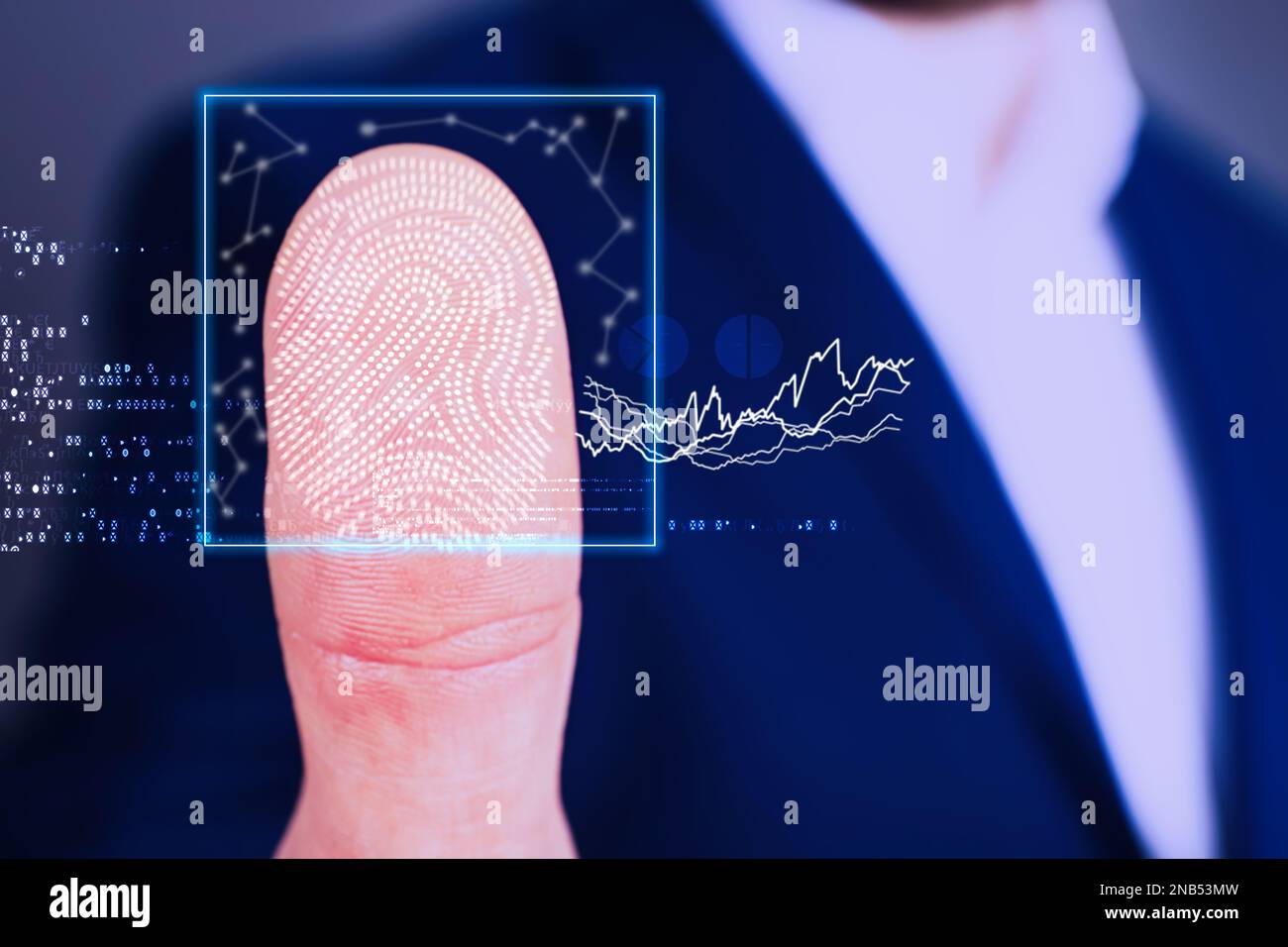 Man using biometric fingerprint scanner, closeup view Stock Photo - Alamy