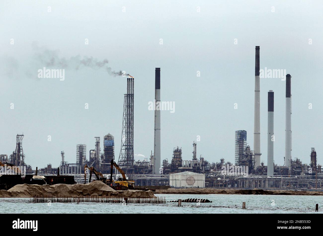 Part of the Royal Dutch Shell refinery is seen on Pulau Bukom, five ...