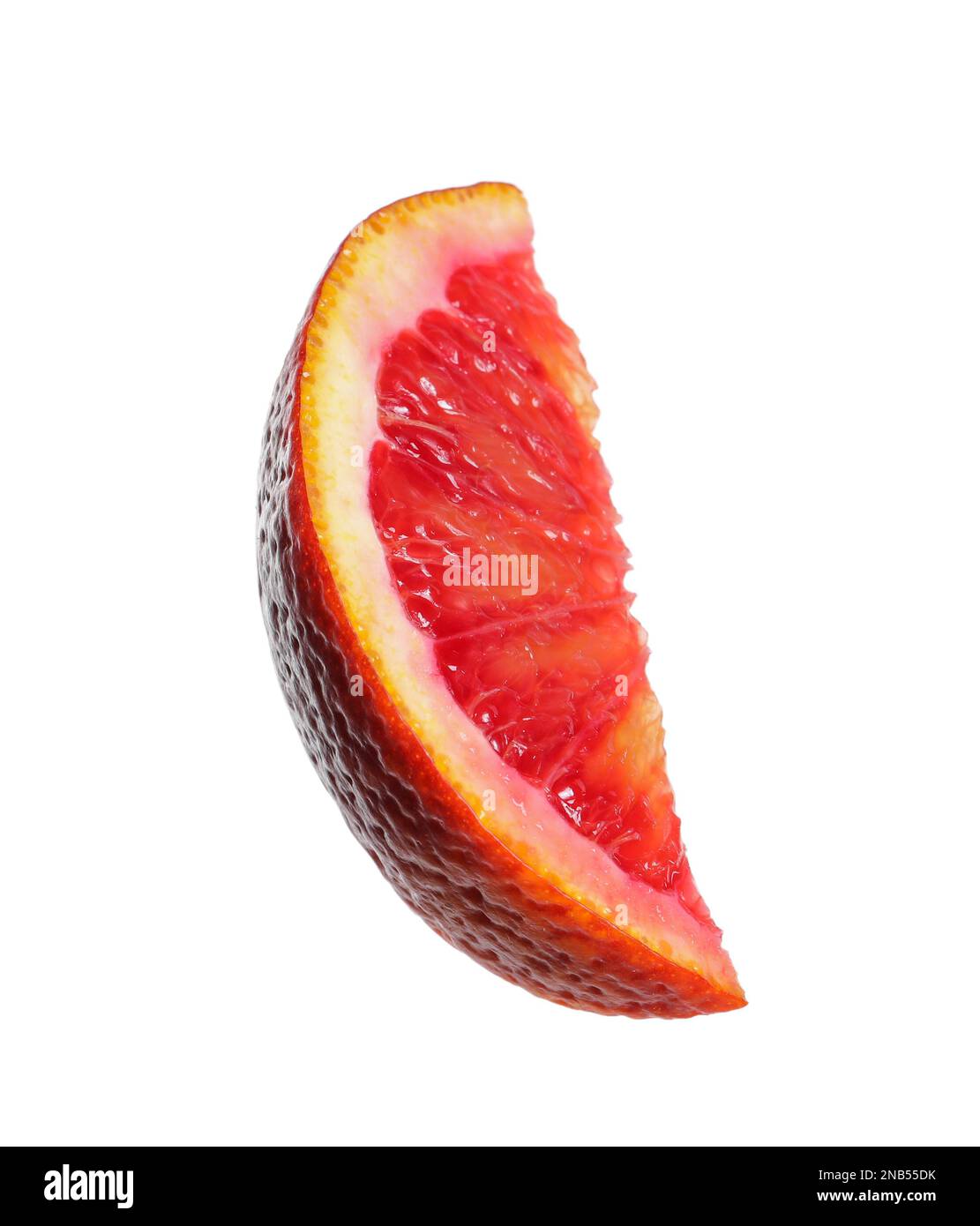 Cut ripe red orange isolated on white Stock Photo - Alamy