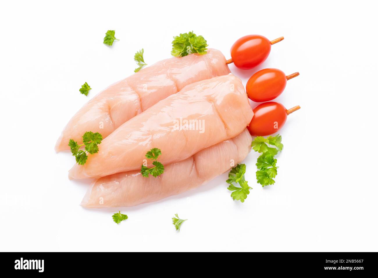 Skewers raw meat and vegetables.Top view.Raw chicken inner on skewers ...
