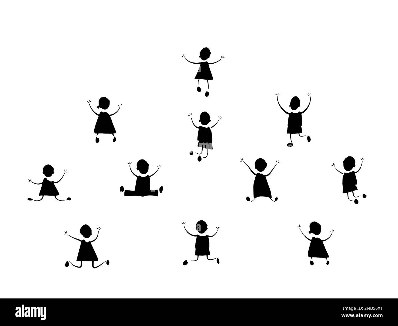 A digital illustration of black child icons in unity celebrating ...
