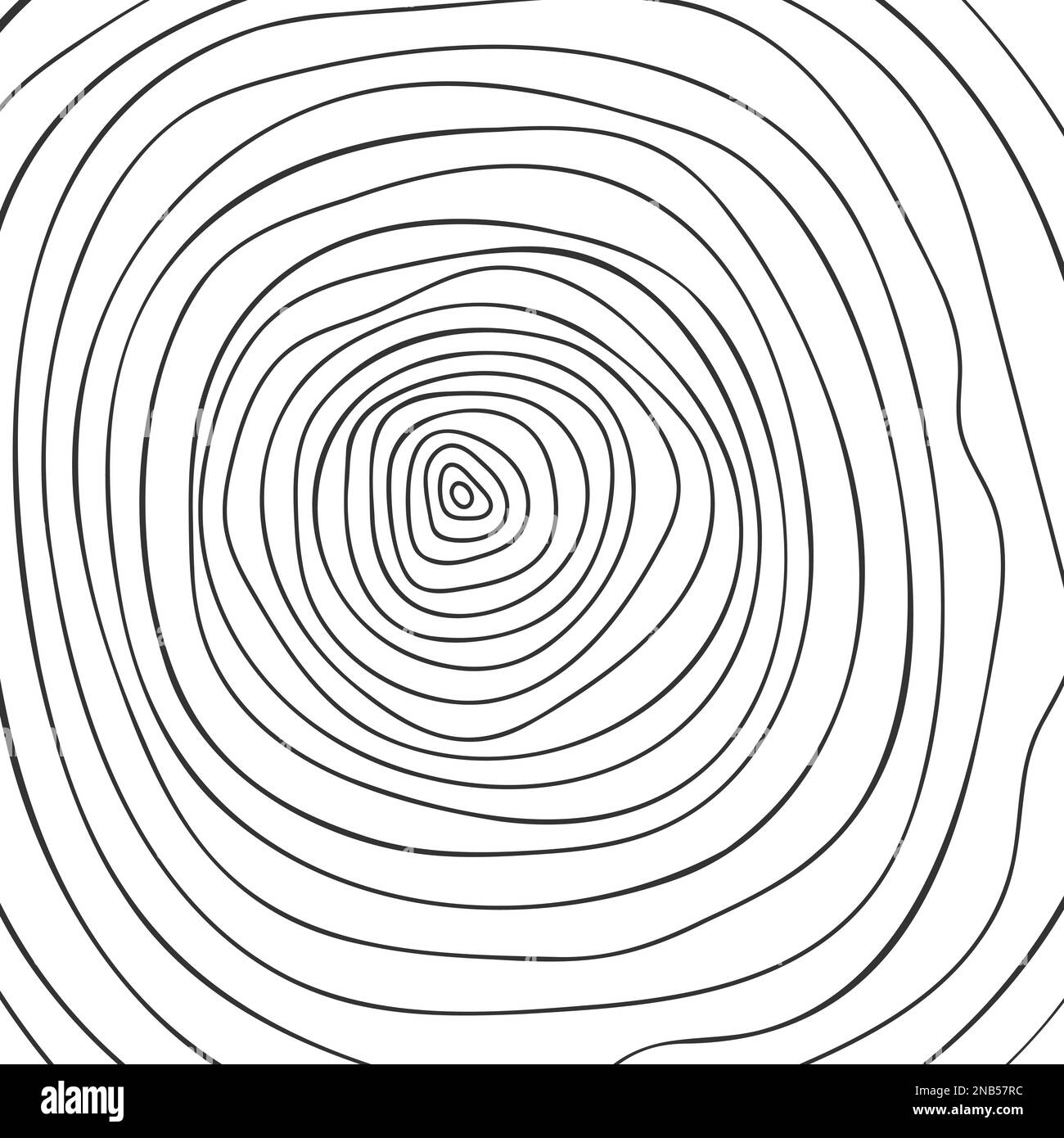Trunk cross section texture. Topographic design. Tree rings in doodle ...