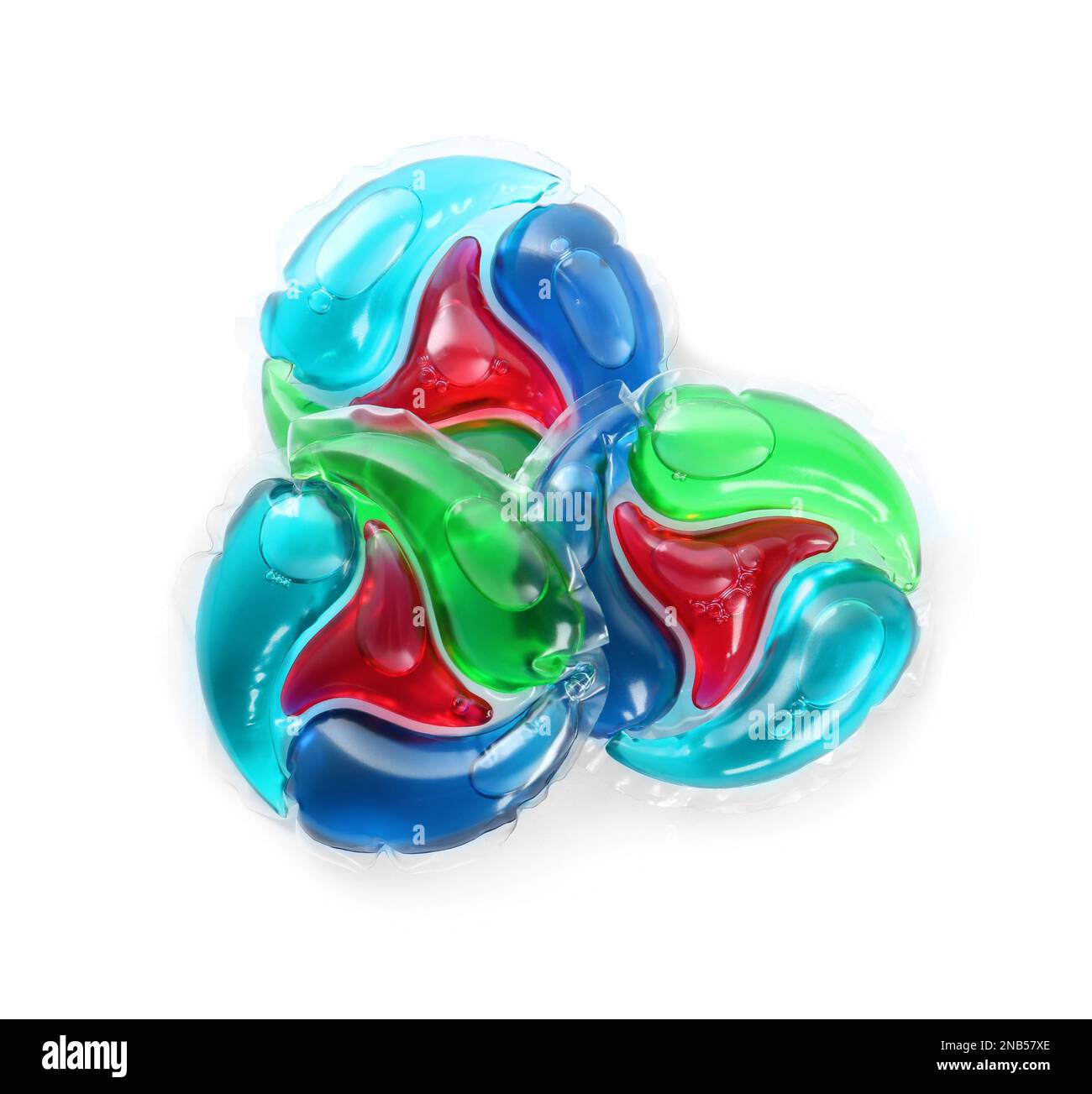 Laundry capsules on white background, top view Stock Photo - Alamy