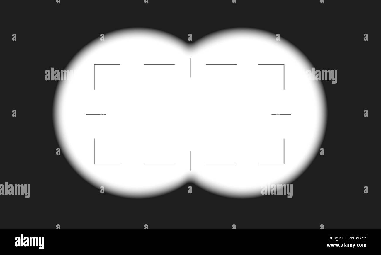 Binocular viewfinder template with scale and empty background field ...