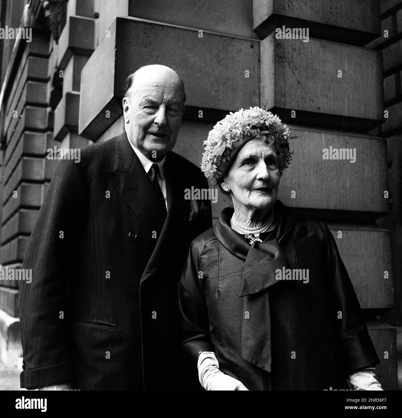Lord and Lady Brabazon of Tara arrive at Burlington House, Piccadilly ...