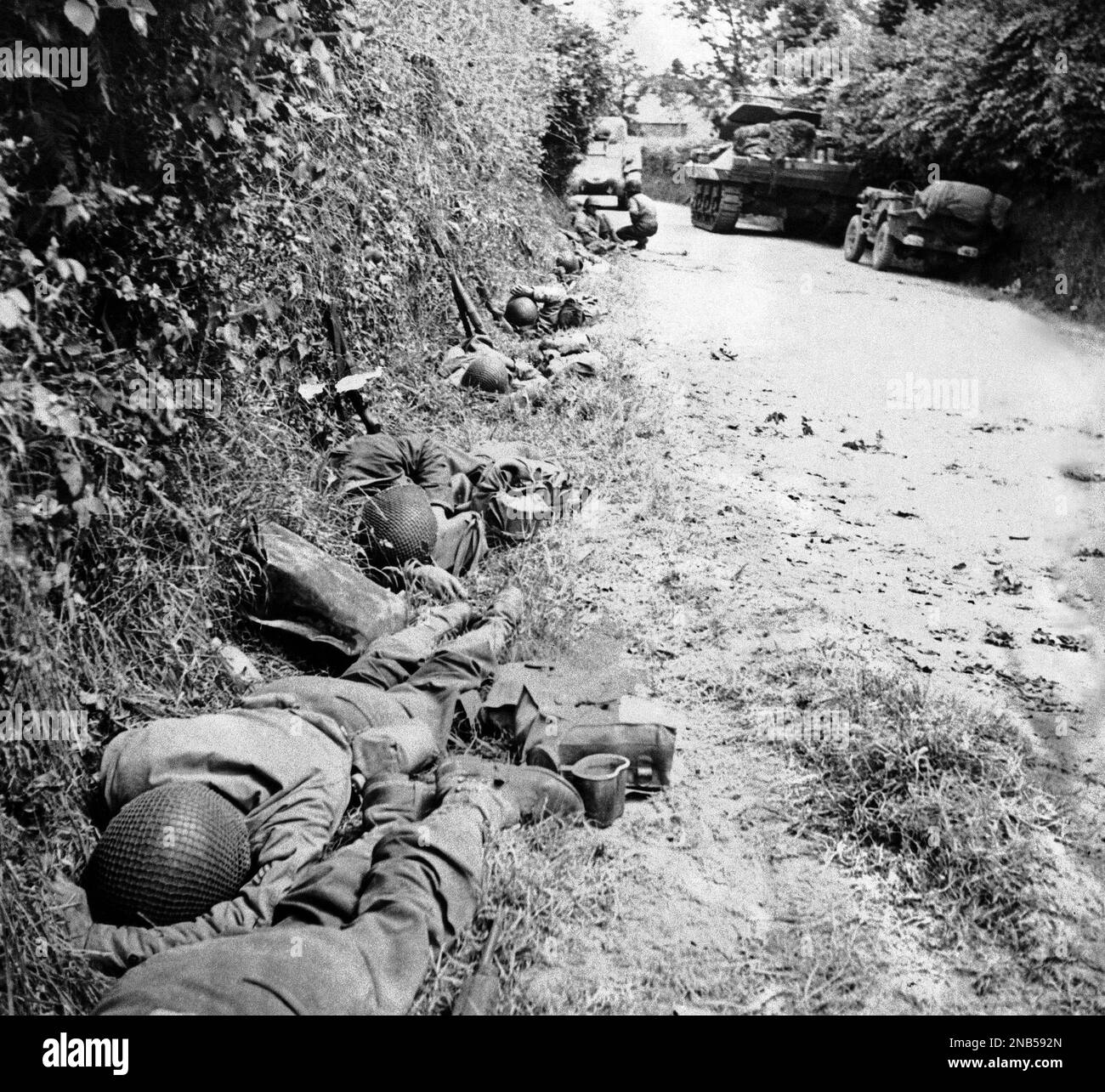 American soldiers catch some much needed rest during a lull in the ...