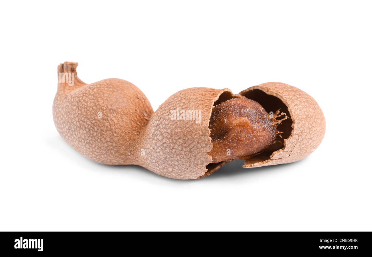 Delicious ripe tamarind on white background. Exotic fruit Stock Photo ...