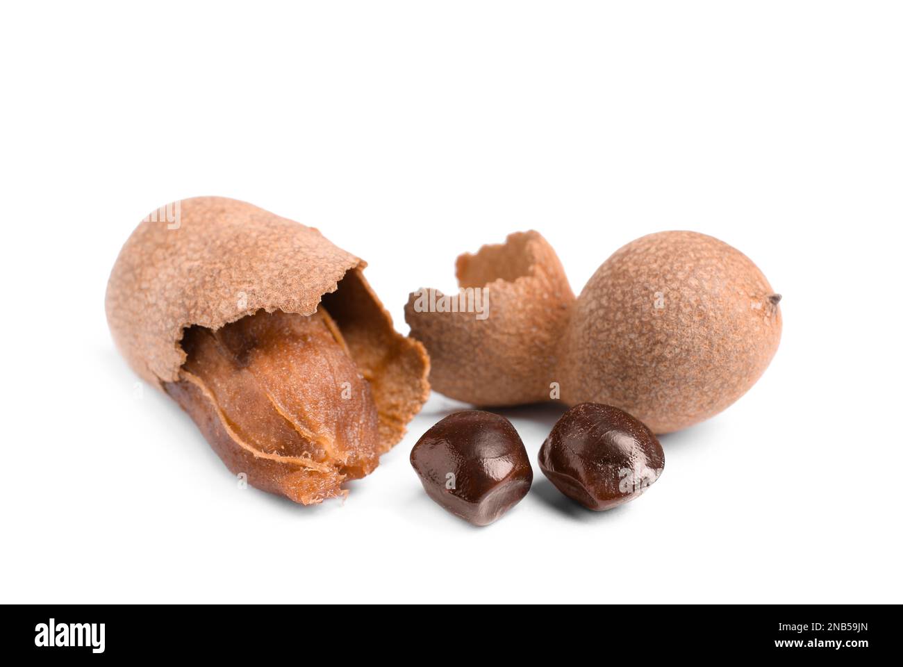 Delicious ripe tamarind on white background. Exotic fruit Stock Photo ...