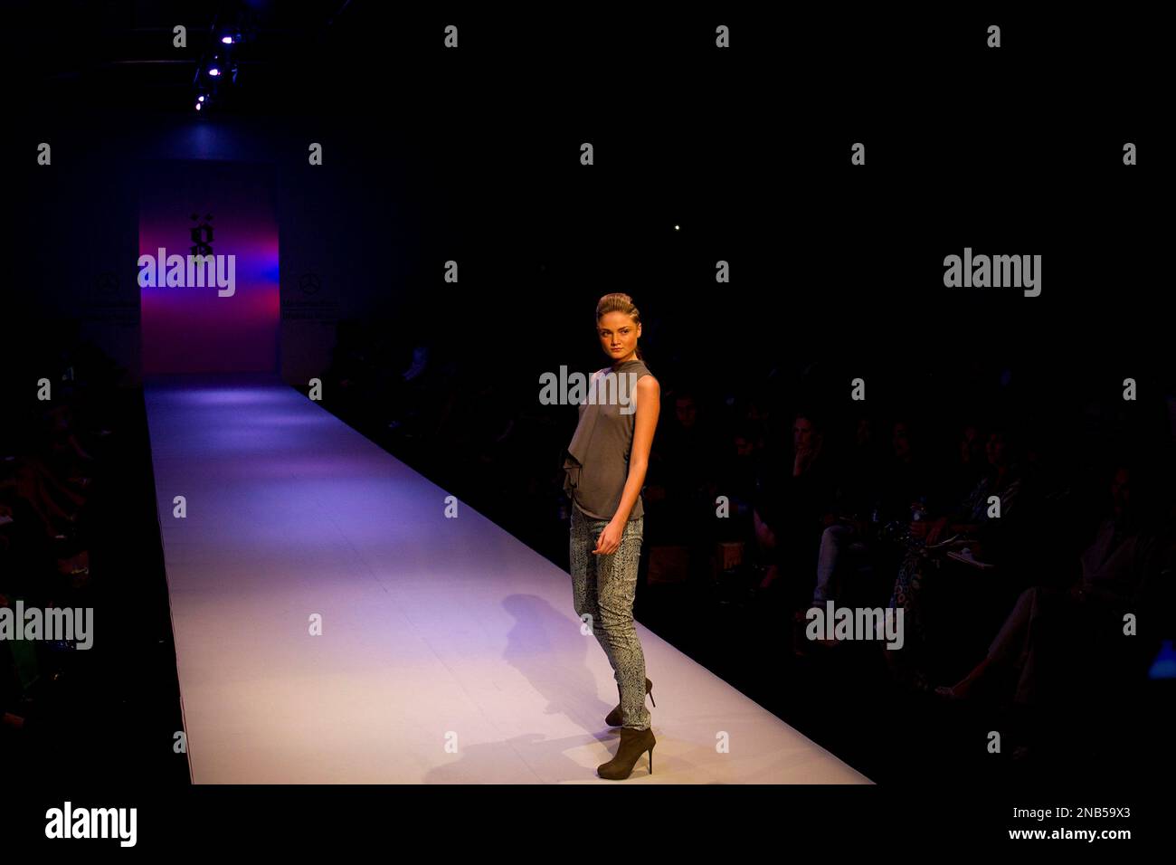 A model wears creation by the Mexican designer Jose Maria Torre during ...