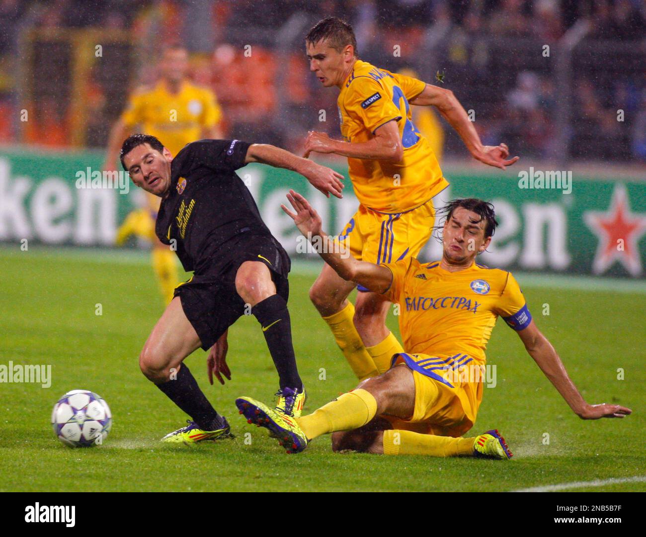BATE's Yegor Filipenko, right, Edgar Olekhnovich, second from right ...