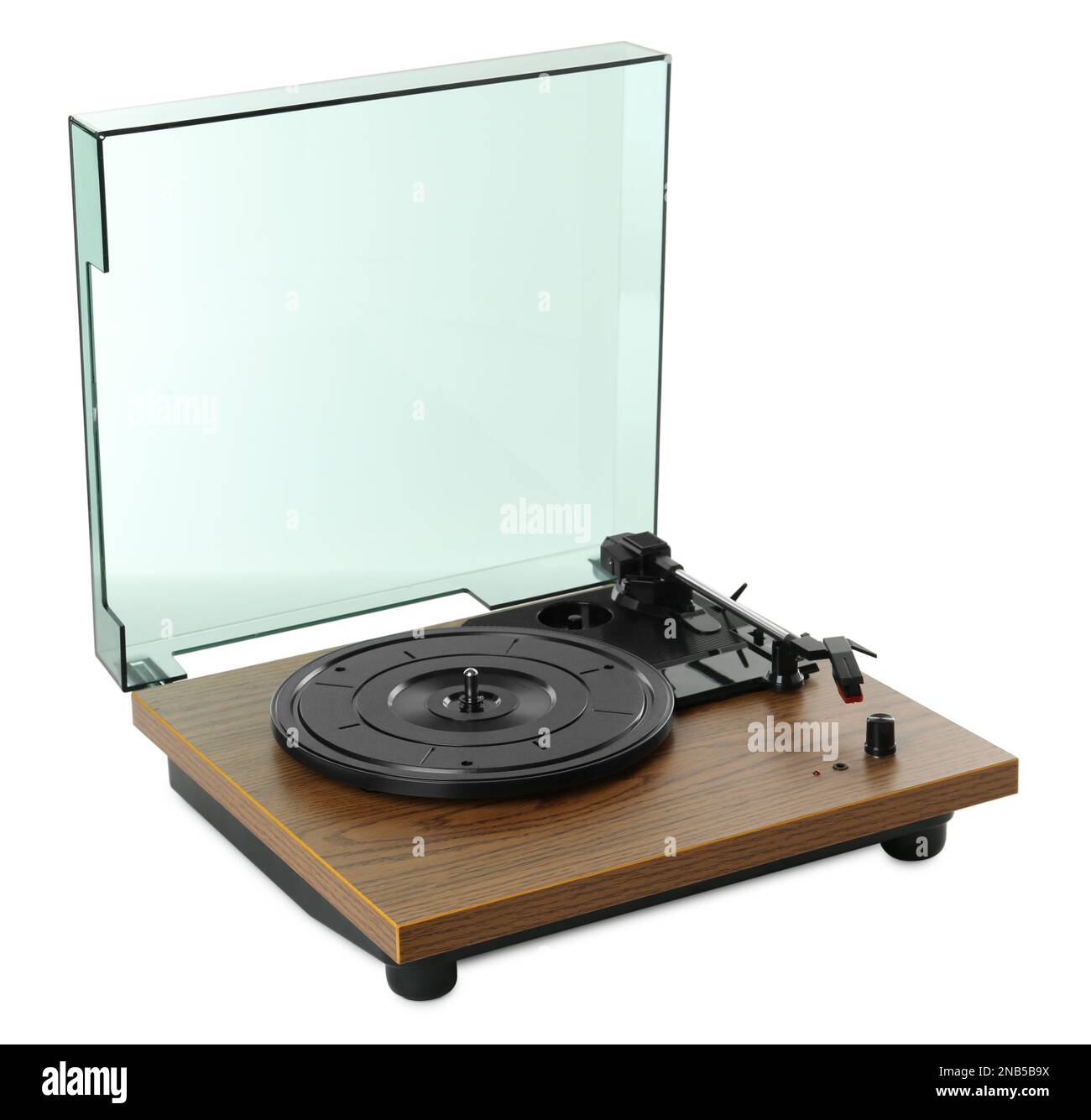 Modern vinyl record turntable isolated on white Stock Photo - Alamy