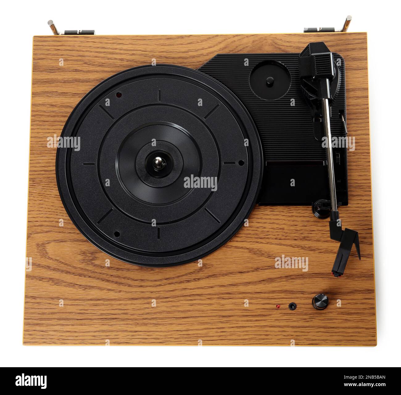 Modern vinyl record turntable isolated on white, top view Stock Photo ...