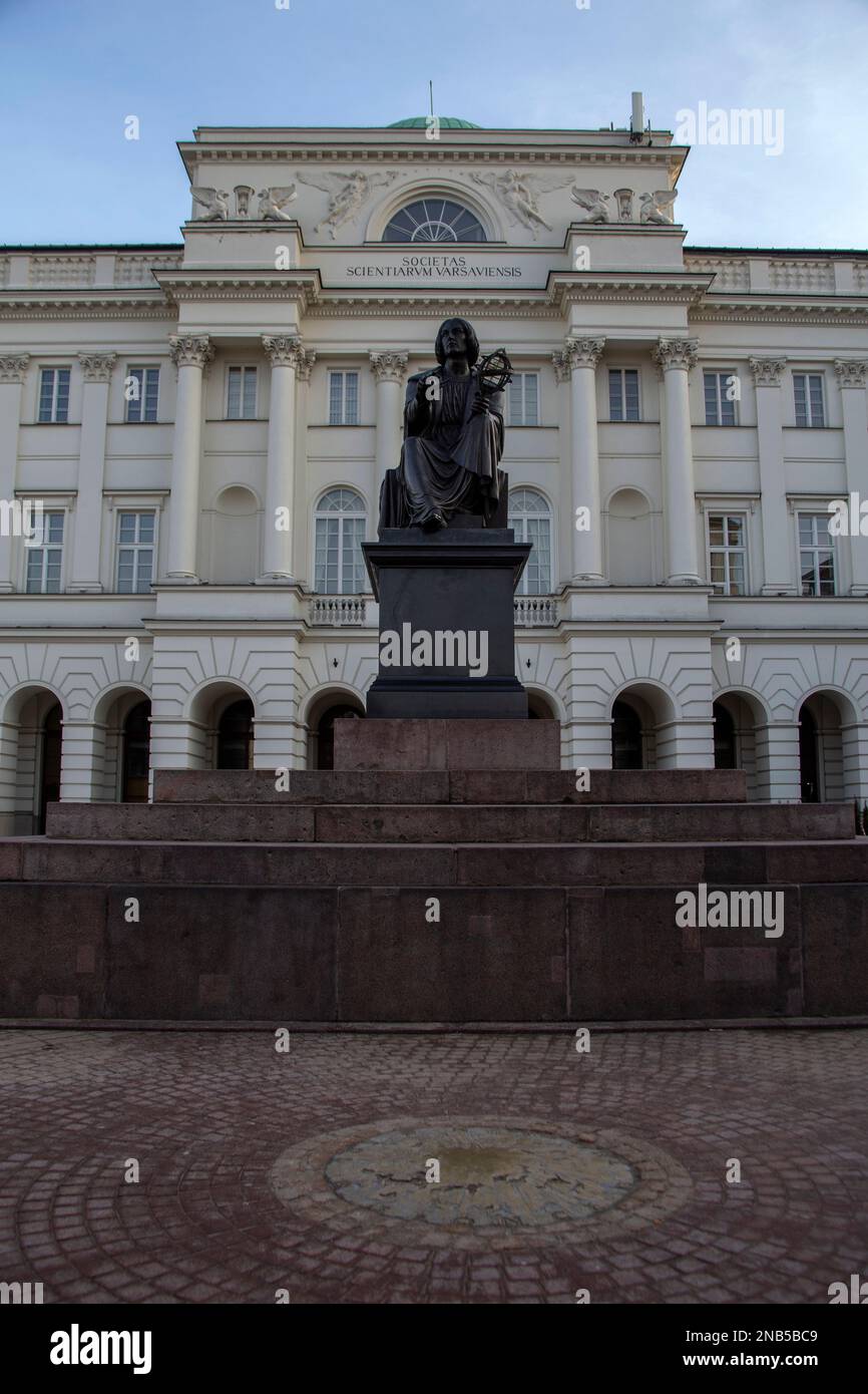 Nicolaus Copernicus Monument in front the Polish Academy of Sciences on ...
