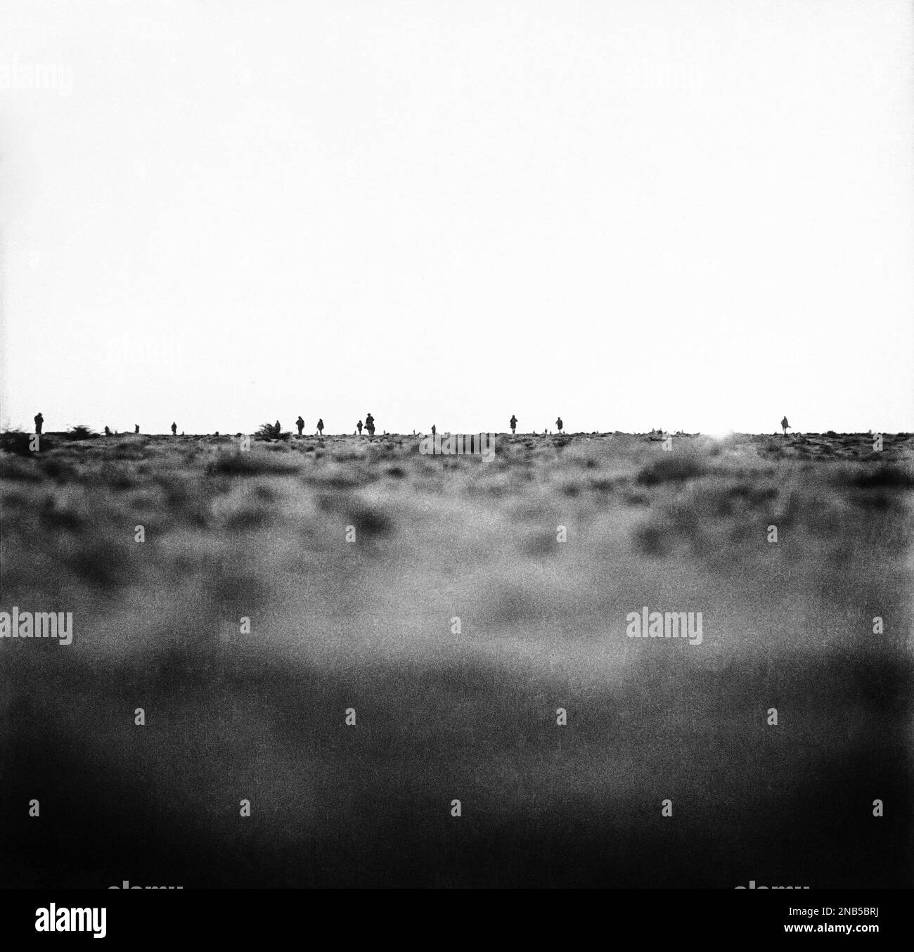 New Zealand infantry troops climb out of their advance trenches and ...
