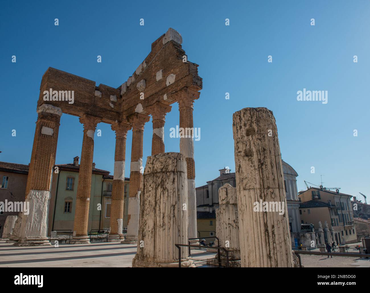 Brescia Italy February 12, 2023: Archeology of the Roman Theater ...
