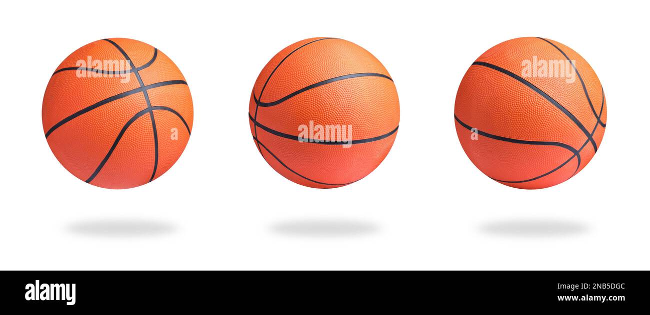 Set with bright basketball balls on white background. Banner design ...