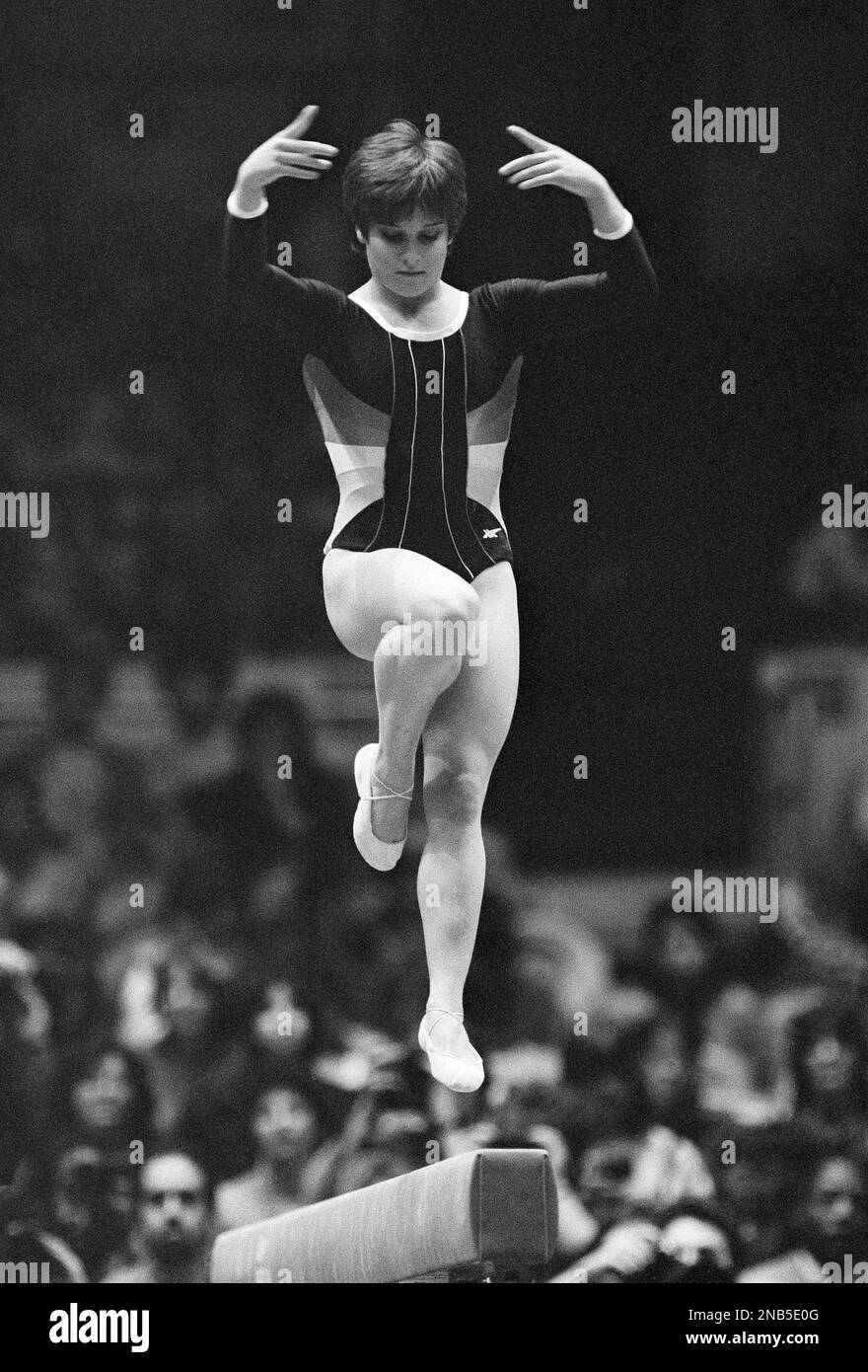 Defending champion Mary Lou Retton of Fairmont, W. Va., dances on the ...