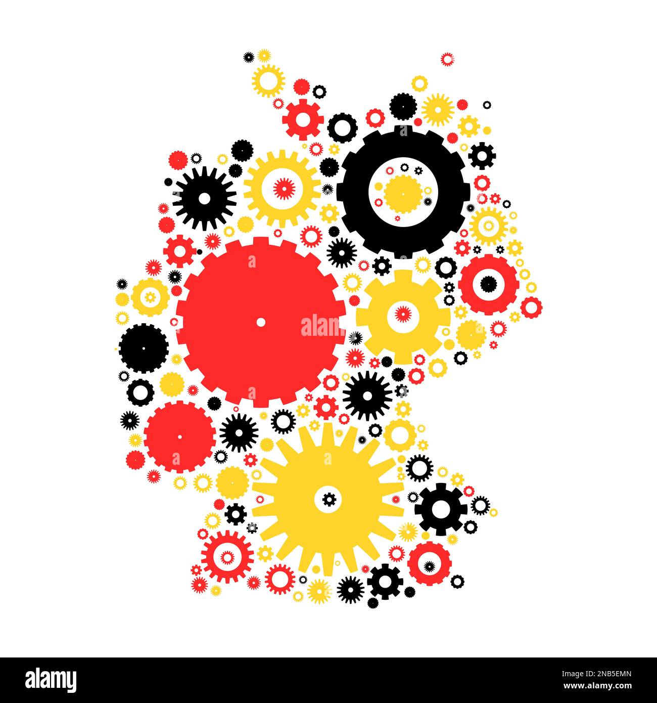 Germany map silhouette mosaic of cogs and gears. Illustration in ...