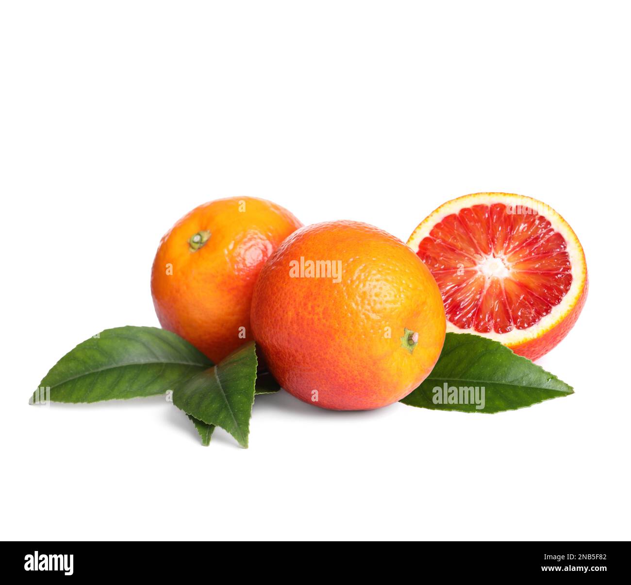 Delicious ripe red oranges on white background Stock Photo - Alamy