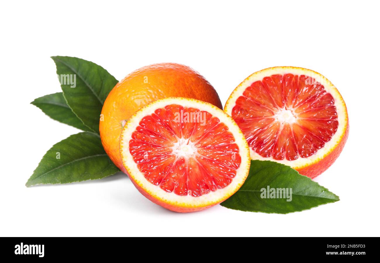 Red sicilian oranges sliced Cut Out Stock Images & Pictures - Alamy