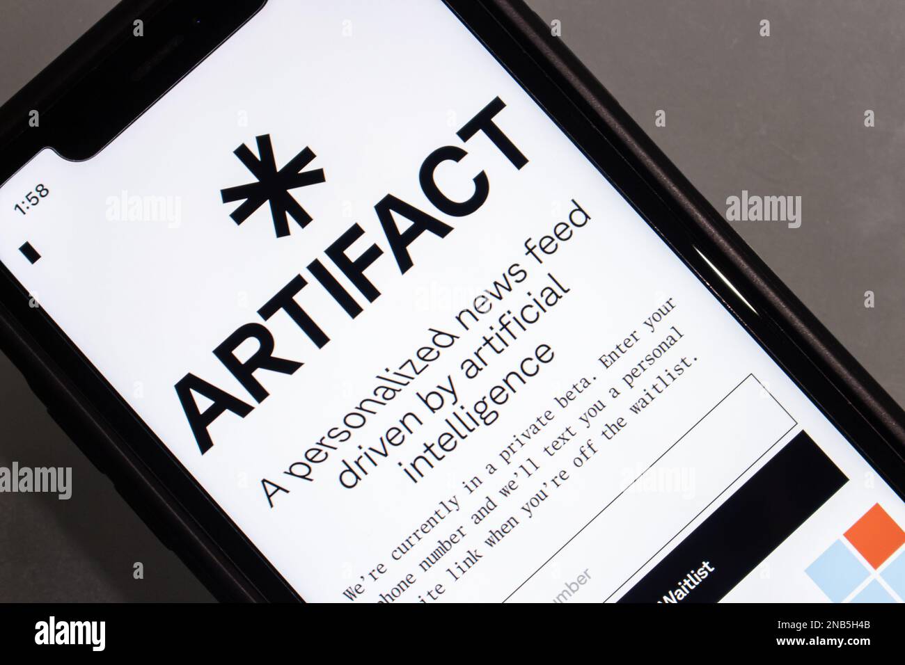 Website of Artifact (artifact.news), AI-powered personalized news feed app by Instagram co ...