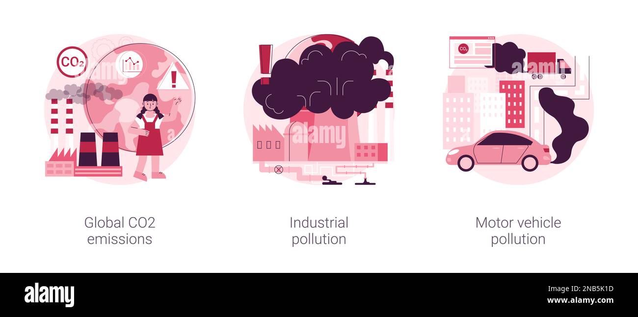 Global carbon footprint abstract concept vector illustration set ... Global carbon footprint abstract concept vector illustration set ...
