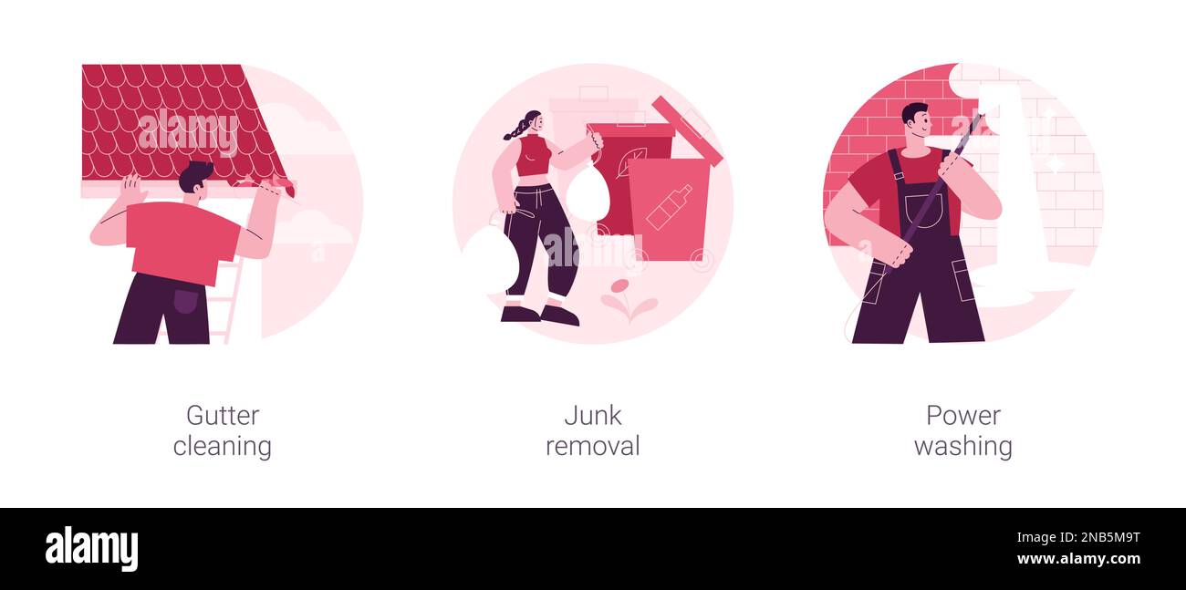 House and garden maintenance abstract concept vector illustration set ...