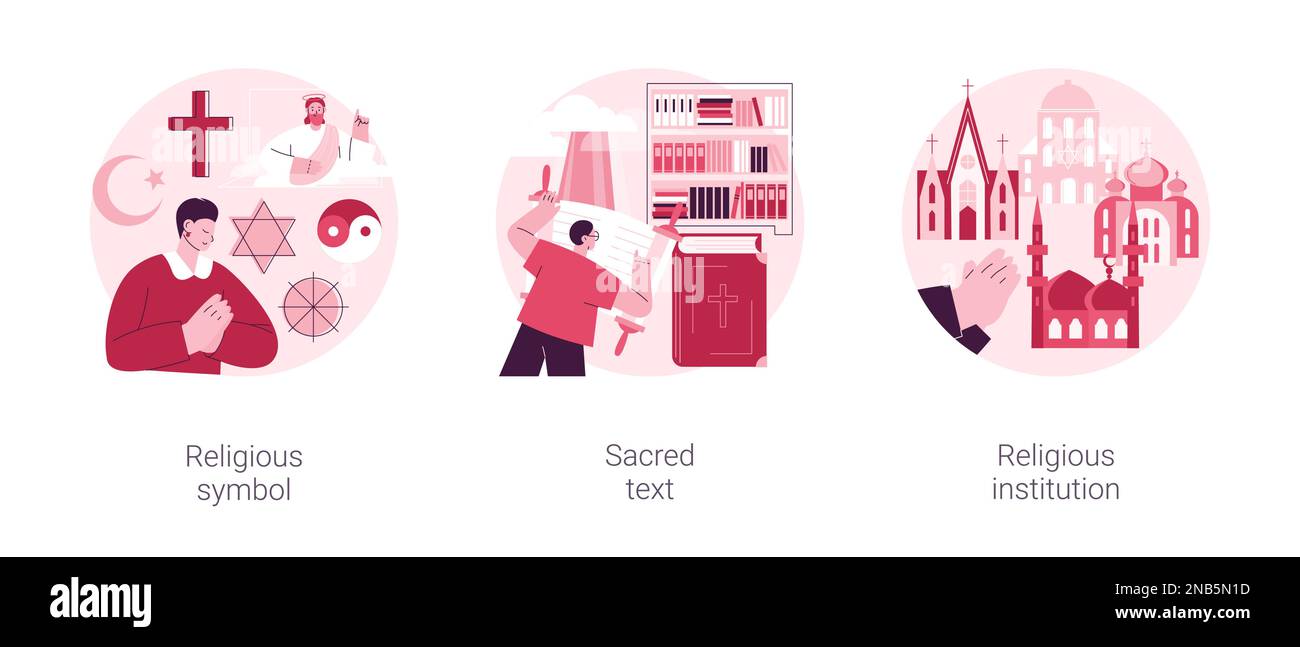 Religious practice abstract concept vector illustration set. Religious ...