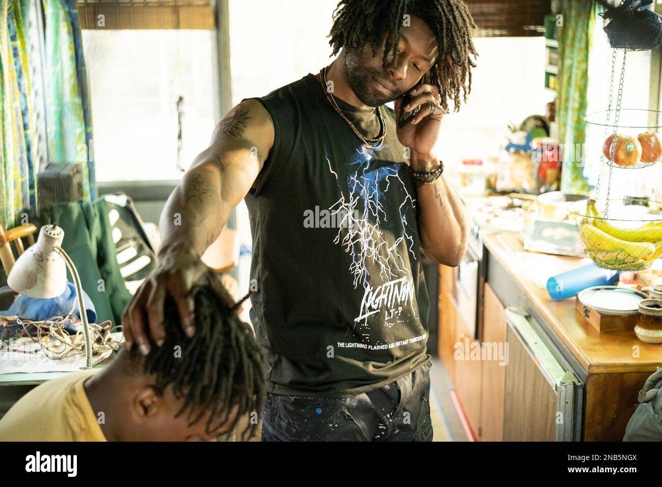 BRUISER, from left: Jalyn Hall, Trevante Rhodes, 2022. ph: Dan Anderson ...