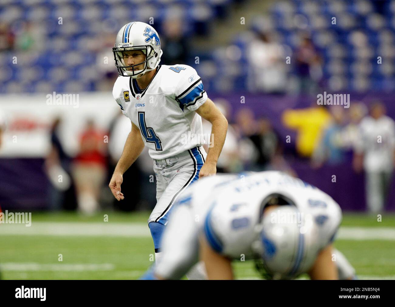 Detroit Lions kicker Jason Hanson before an NFL football game between ...