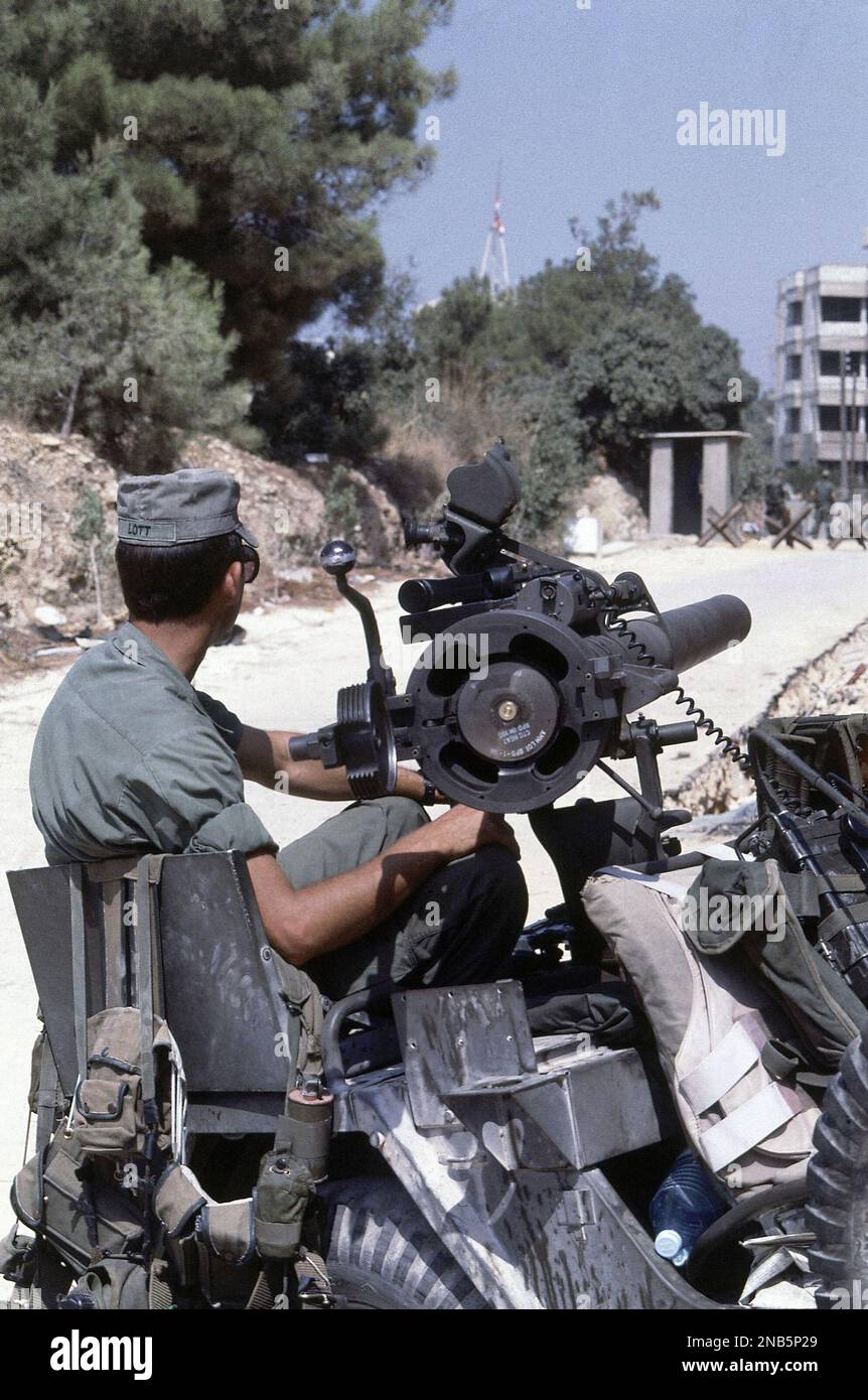 United States army personnel manning an extra defense position at the ...