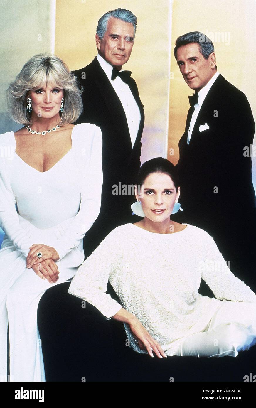 American actor Rock Hudson, right, poses with fellow cast members John ...