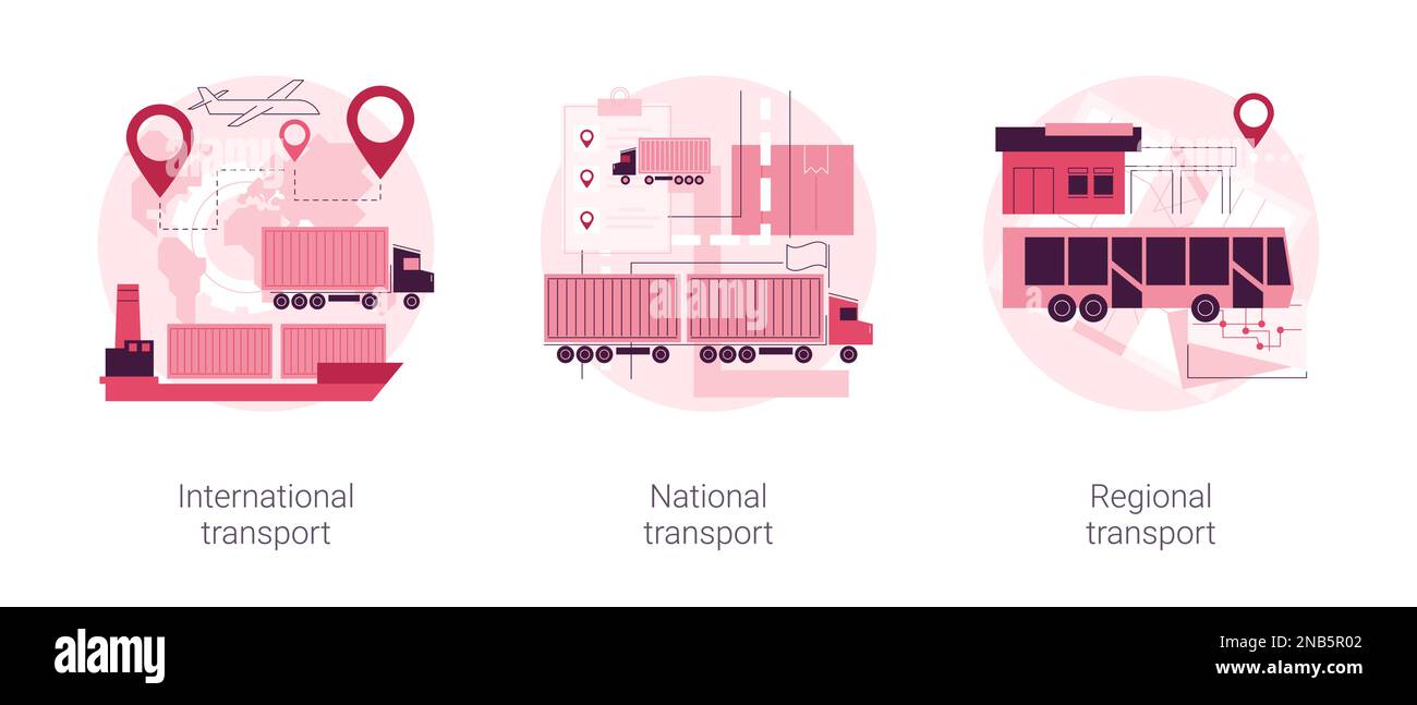 Global logistics abstract concept vector illustration set ...