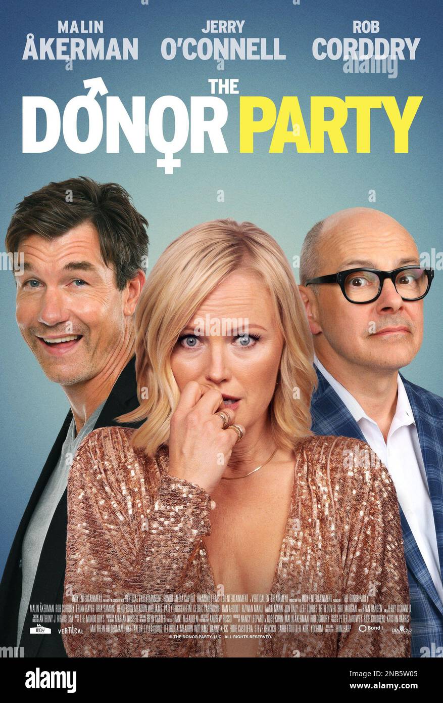THE DONOR PARTY, poster, from left: Jerry O'Connell, Malin Akerman, Rob ...