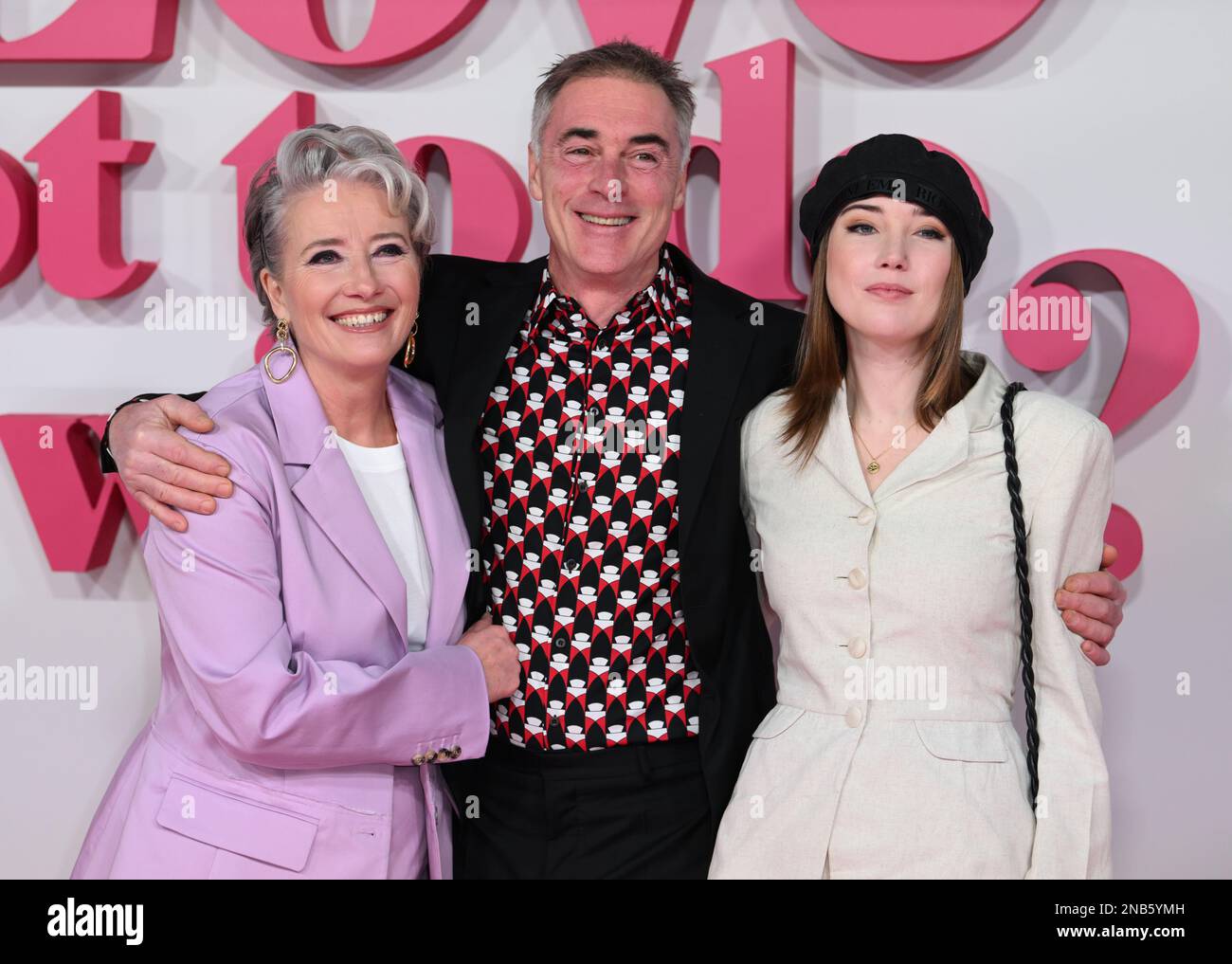 February 13th, 2023, London, UK. Emma Thompson, Greg Wise and Gaia Wise ...