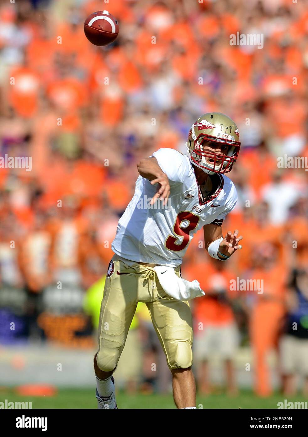 Florida State quarterback Clint Trickett delivers a pass during an NCAA ...