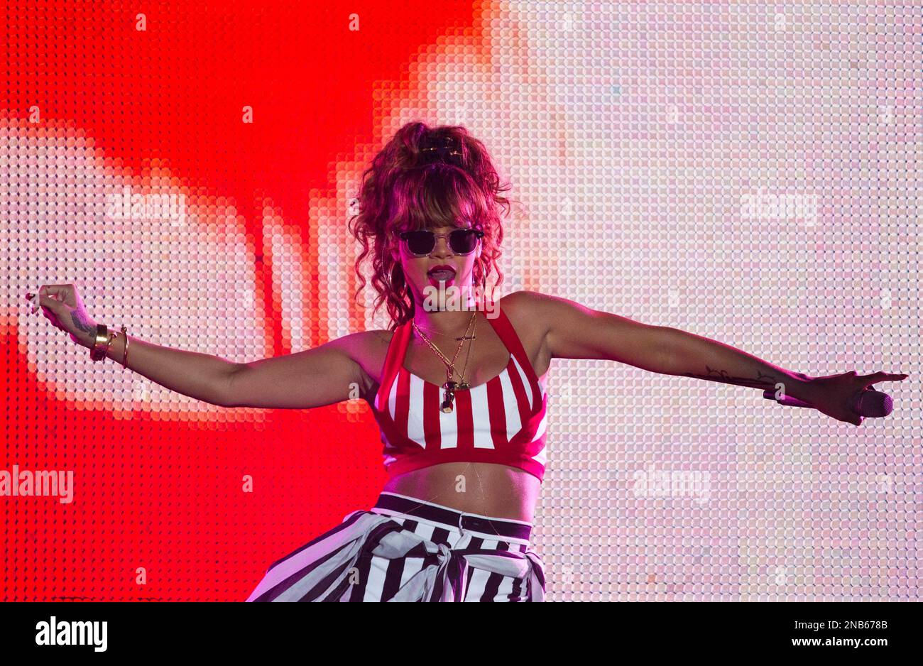 Rihanna performs during the Rock in Rio music festival in Rio de ...