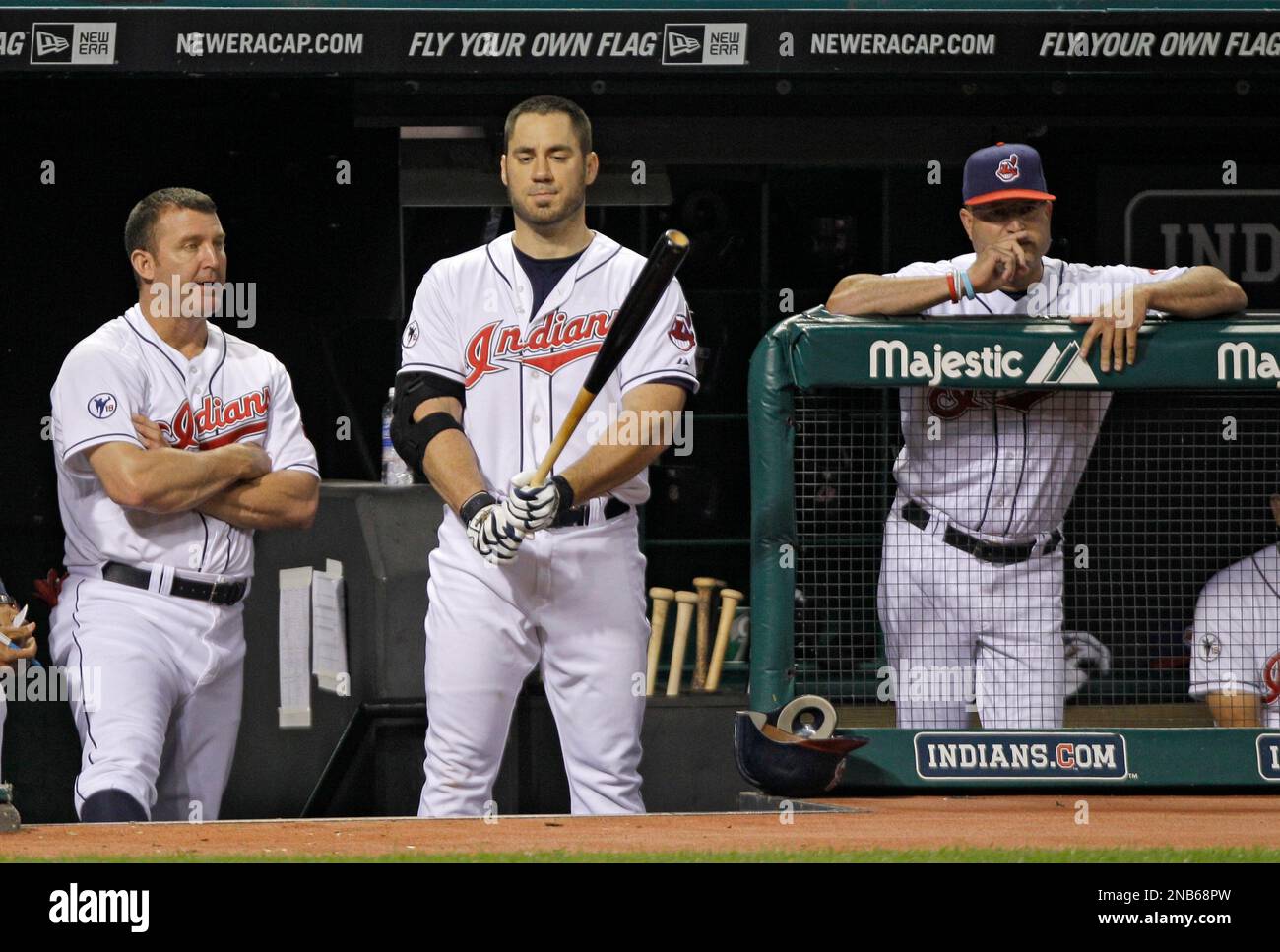 Cleveland Indians' designated hitters Jim Thome, left, Travis Hafner ...