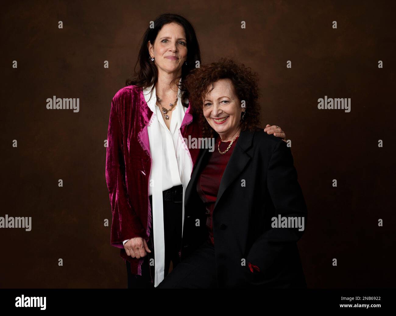 Laura Poitras, left, and Nancy Goldin pose for a portrait at the 95th ...