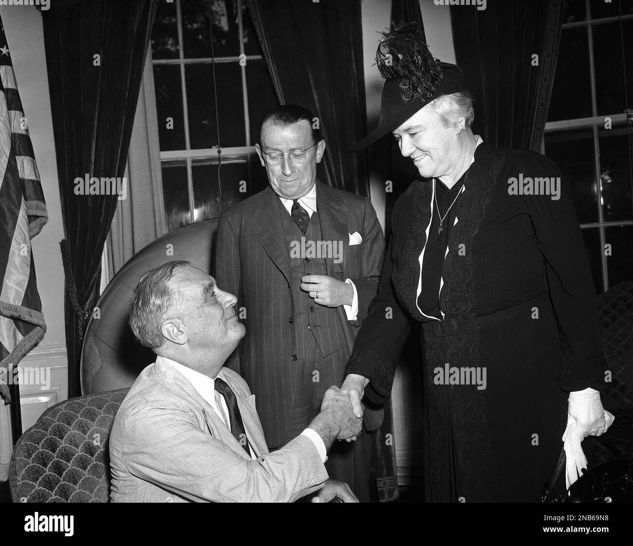 President Franklin D. Roosevelt shakes hands with Sister Elizabeth ...