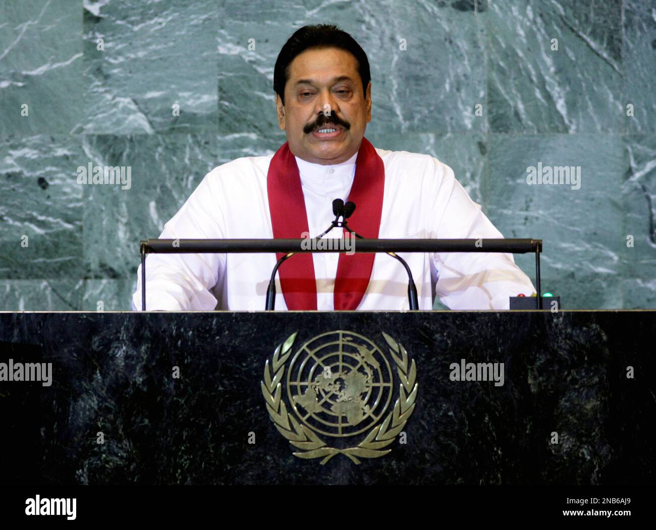 Sri Lankan President Mahinda Rajapaksa addresses the 66th session of ...