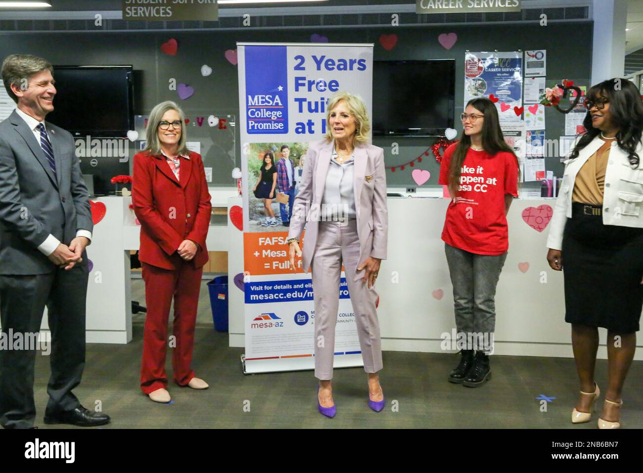 Rep. Greg Stanton, Arizona Governor Katie Hobbs, a Mesa College student ...