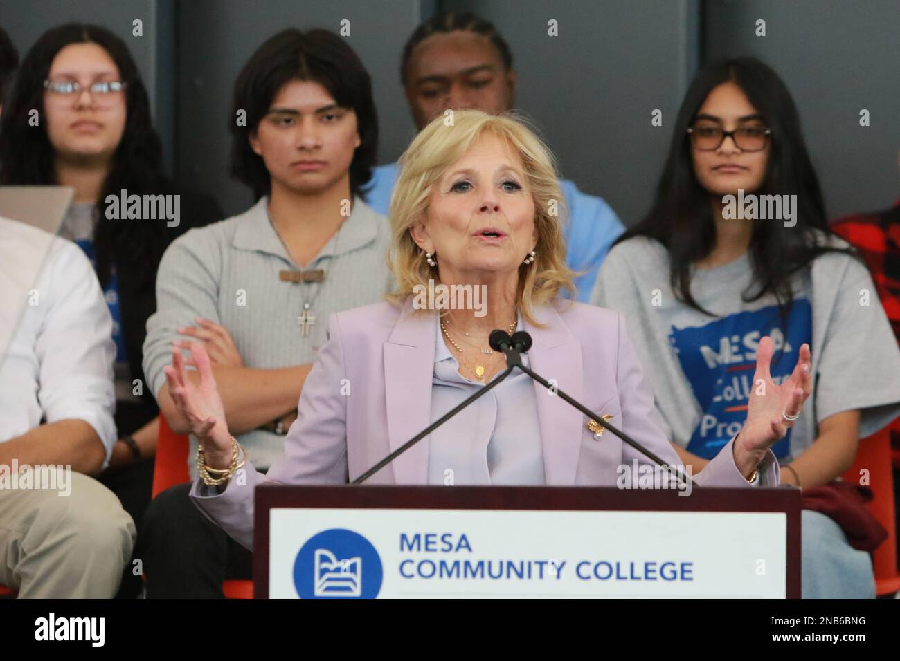 First Lady Dr. Jill Biden speaks at Mesa Community College in Mesa ...