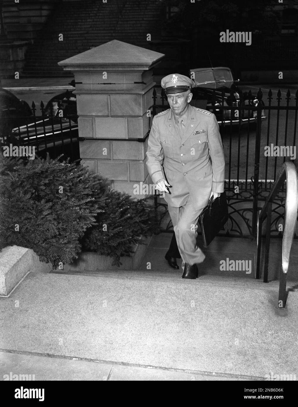 U.S. Army Chief of Staff General George C. Marshall arrives at the ...