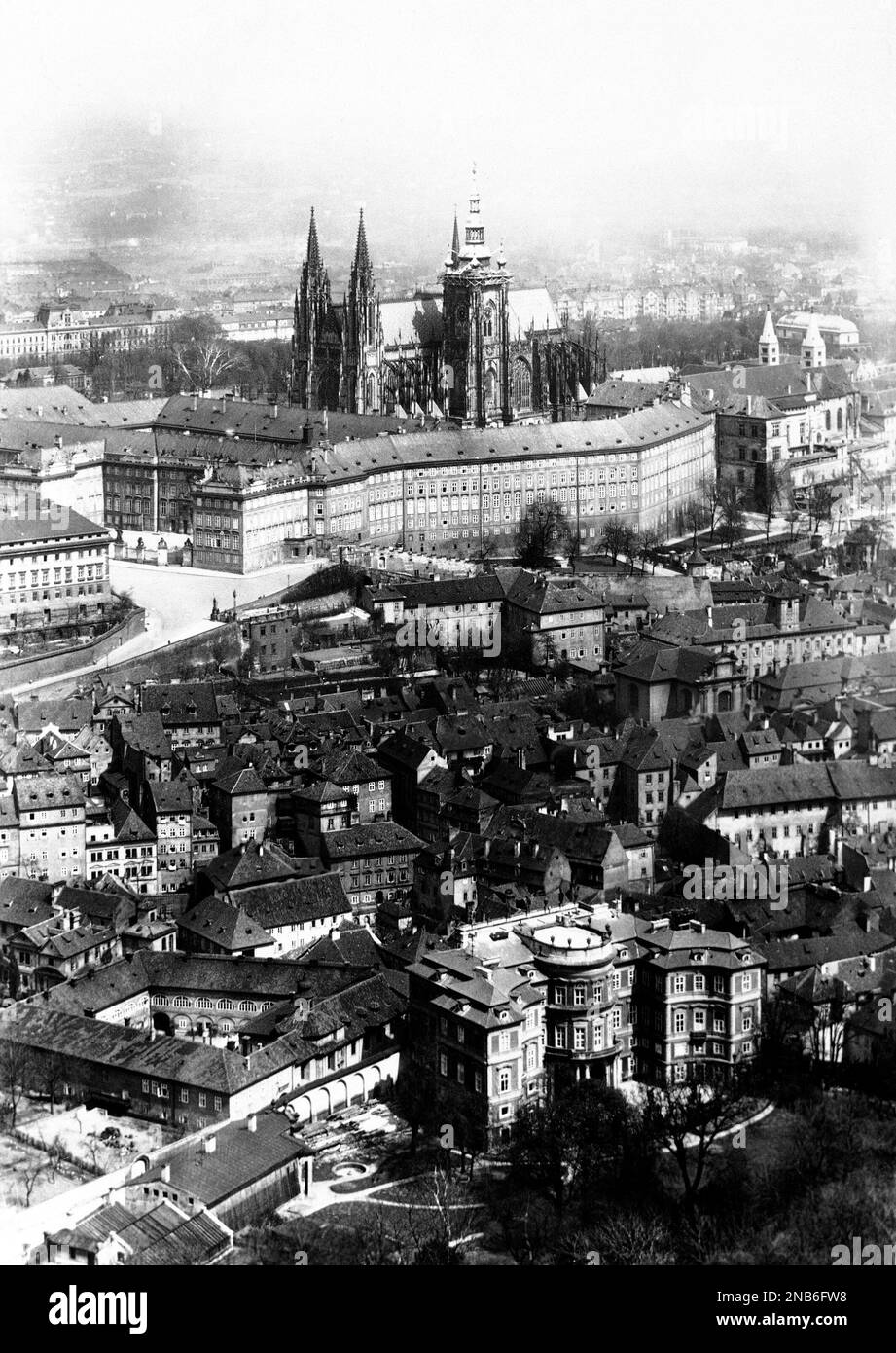 View of Prague with the castle in the middle, on April 5, 1938 ...