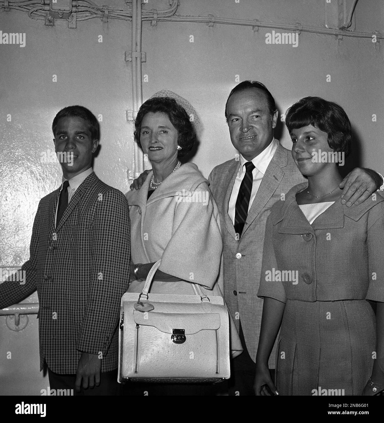 British-born American comedian and actor Bob Hope poses with his wife ...